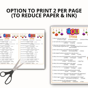 Holi Trivia Game, Fun Activity for Hindu and Indian Holiday, Holi ...