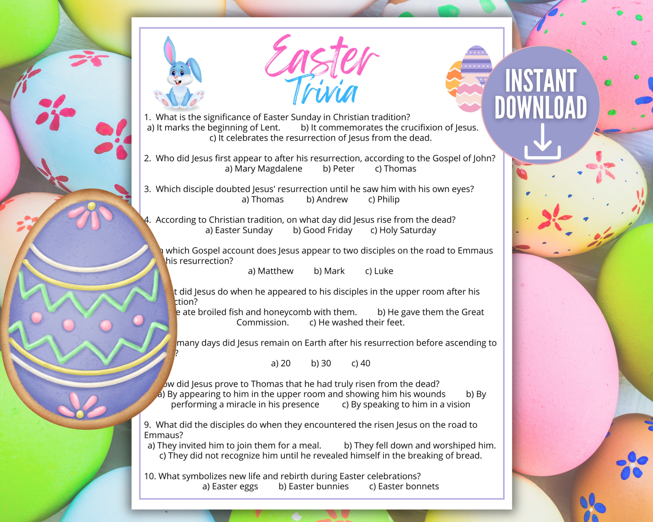Easter Trivia Game, Easter Celebration Games, Easter Sunday Games ...