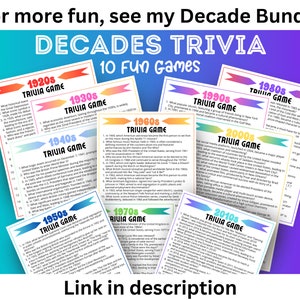 1920s Decade Trivia Game, Trivia Questions, 20s Trivia Quiz, 1960s ...