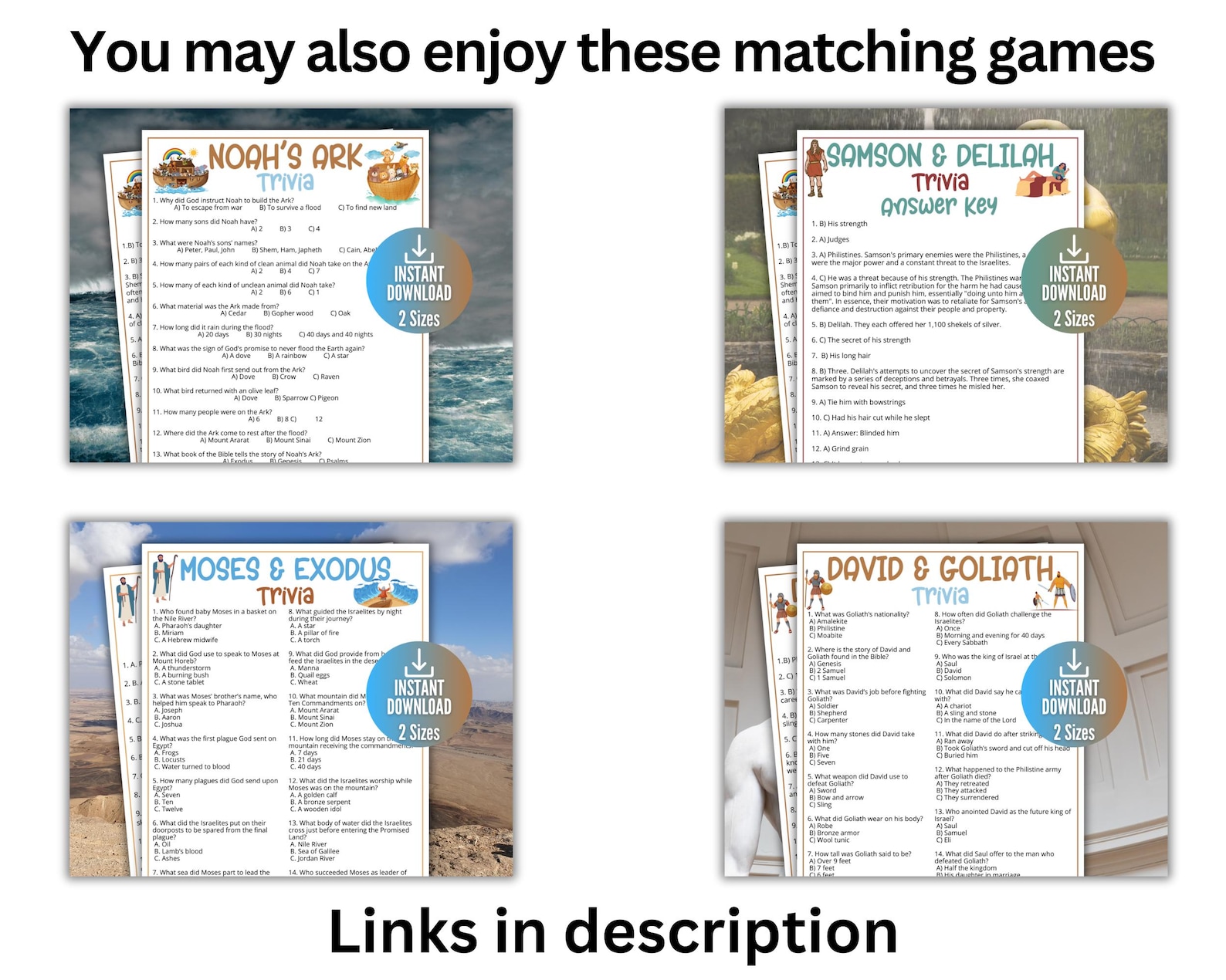 Bible Who Am I Games, Bible Trivia for Kids, Teens Adults, Sunday ...