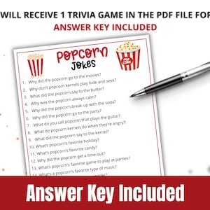 Popcorn Jokes for Kids, Printable Popcorn Pun Game, Popcorn Baby Shower ...