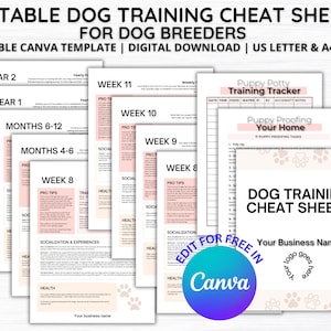 Editable Puppy Breeder Starter Kit Templates, Dog Training Handbook for ...