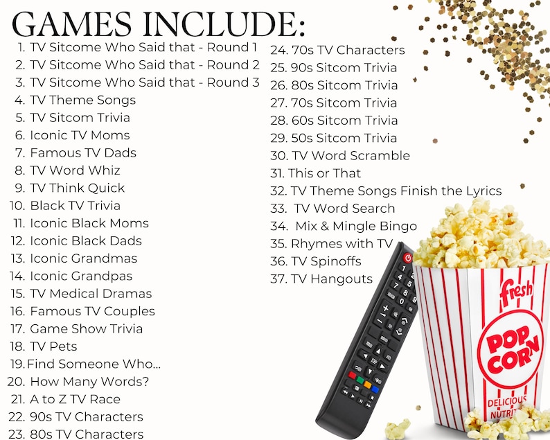 TV Trivia Game Bundle,television Sitcoms Quiz,tv Theme Songs Quotes,pop ...