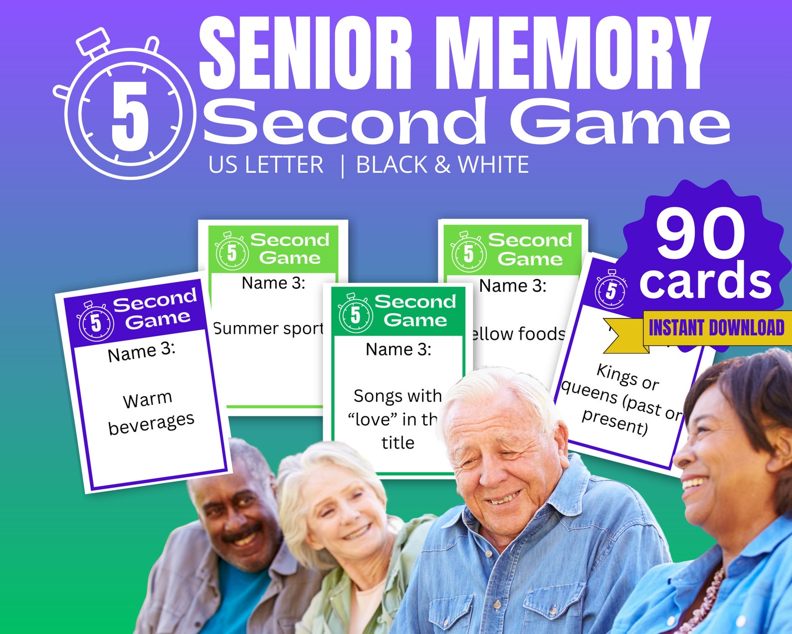 Senior 5 Second Game, Dementia Activity for Seniors, Memory Games for ...
