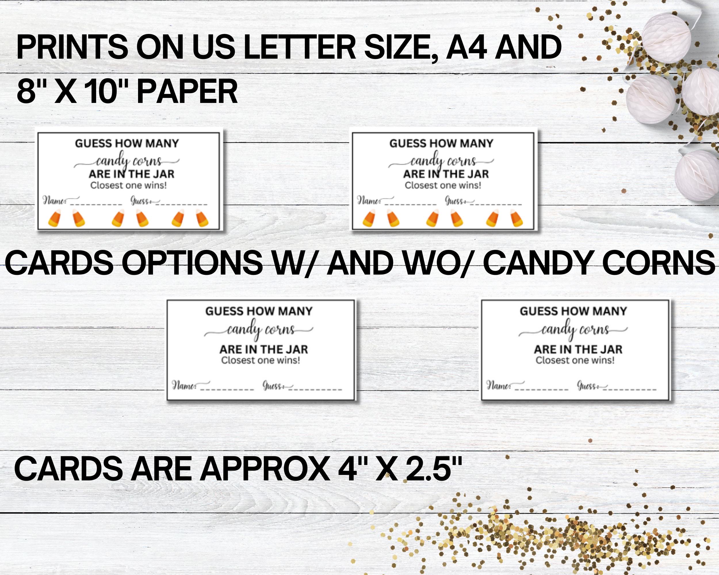Guess How Many Candy Corns in the Jar,halloween Candy Corn,fall Party ...