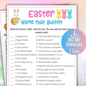 Easter Name That Bunny Trivia Game,easter Celebration Games,famous ...