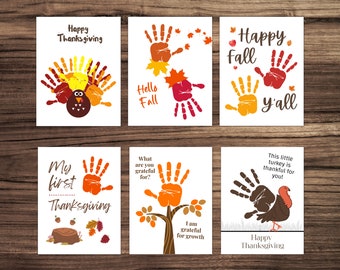 Thanksgiving Handprint DIY Art 5 Designs Fall Handprint Craft - Etsy