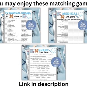 Nurse Trivia Game, Printable Nurse Appreciation Game, Medical Hospital ...