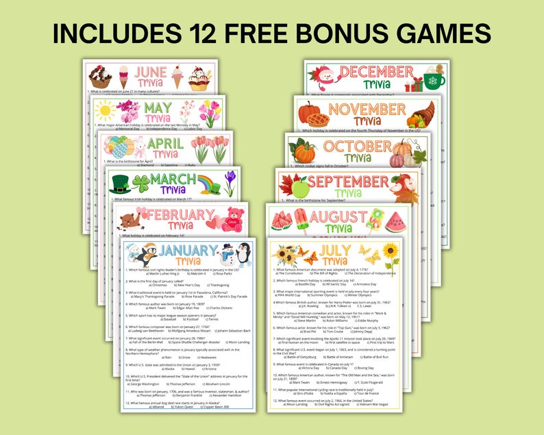 Watermelon Trivia Game, Spring Trivia Game, Summer Birthday Party Game ...