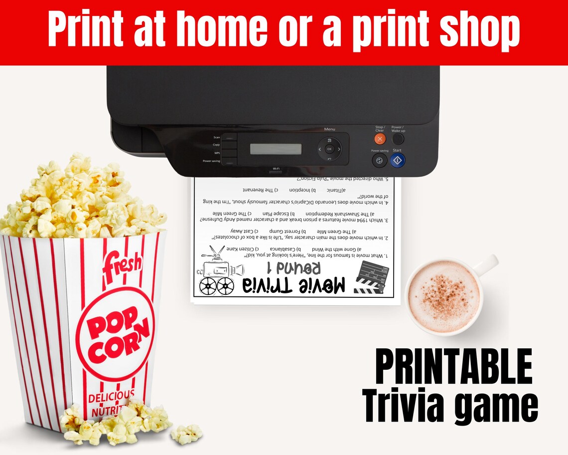 Movie Trivia Game, Silver Screen Quiz Party, Movie Quotes Trivia ...