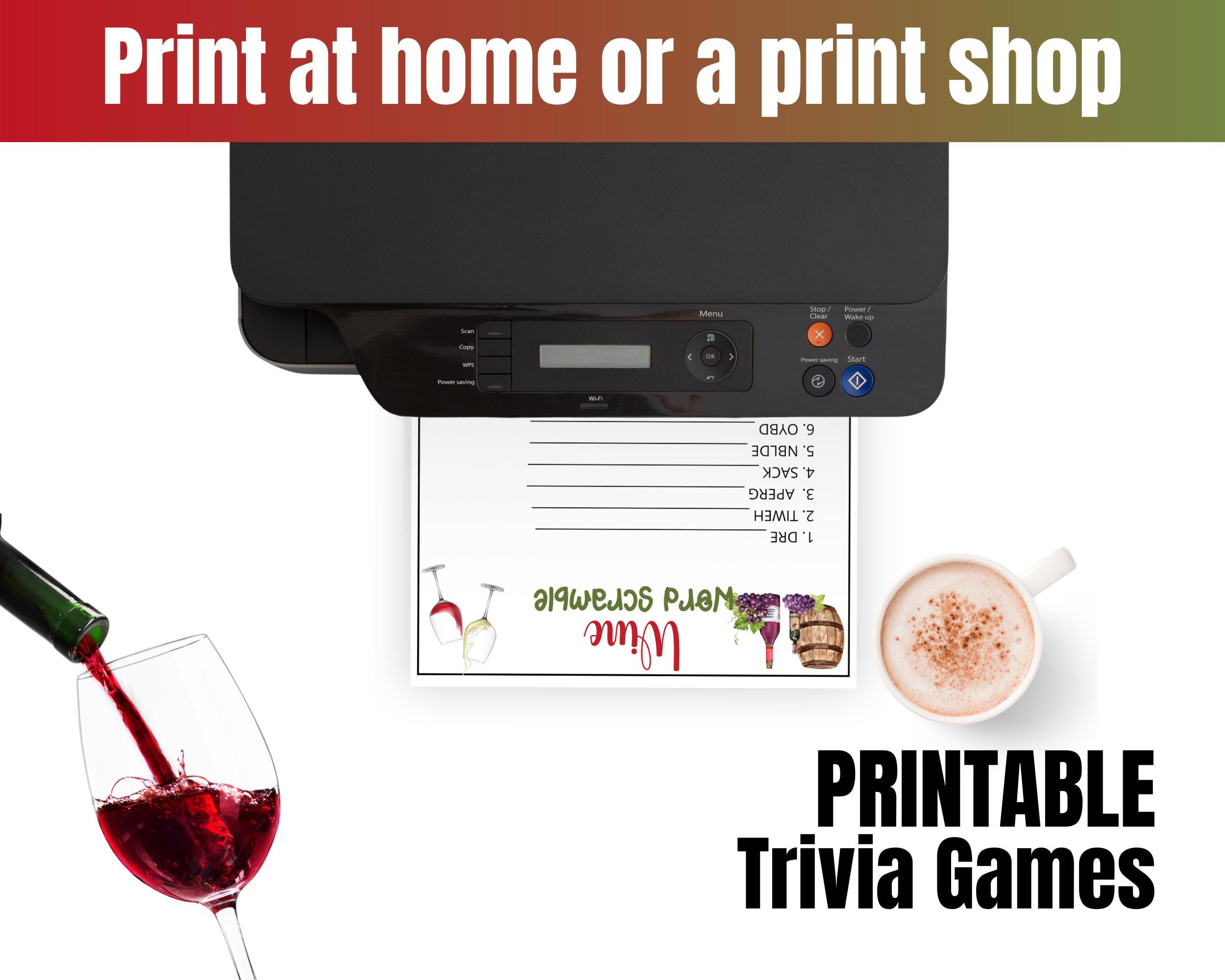 Wine Party Game Bundle,printable Wine & Cheese Trivia Games for Adults ...