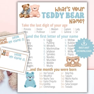 Teddy bear names girl store