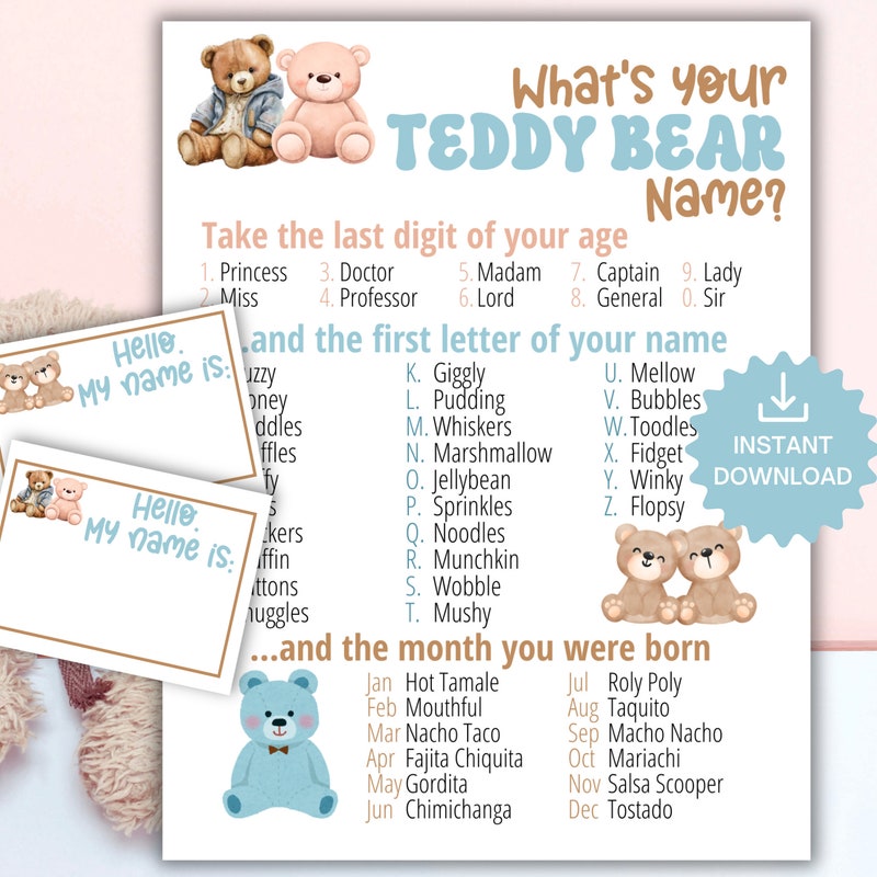 Guess the Bears Name - Etsy UK