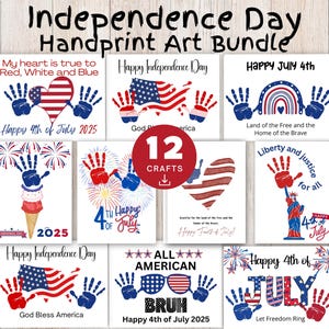 4th of July Handprint Art Bundle, Independence Day Activity, Handprint ...