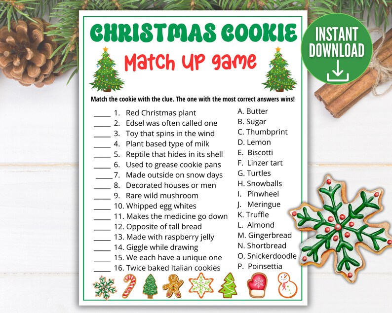 Christmas Cookie Game, Xmas Cookie Game, Christmas Party Game ...