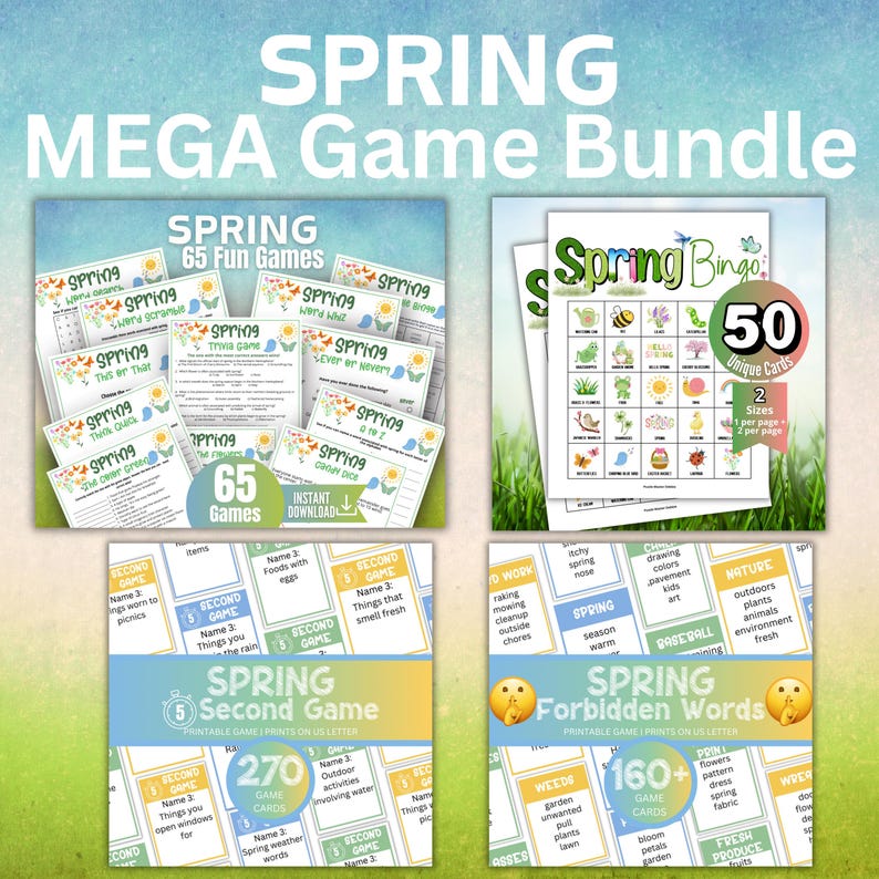 Spring Trivia Game Mega Bundle, Spring Games for Kids Teens & Adults ...