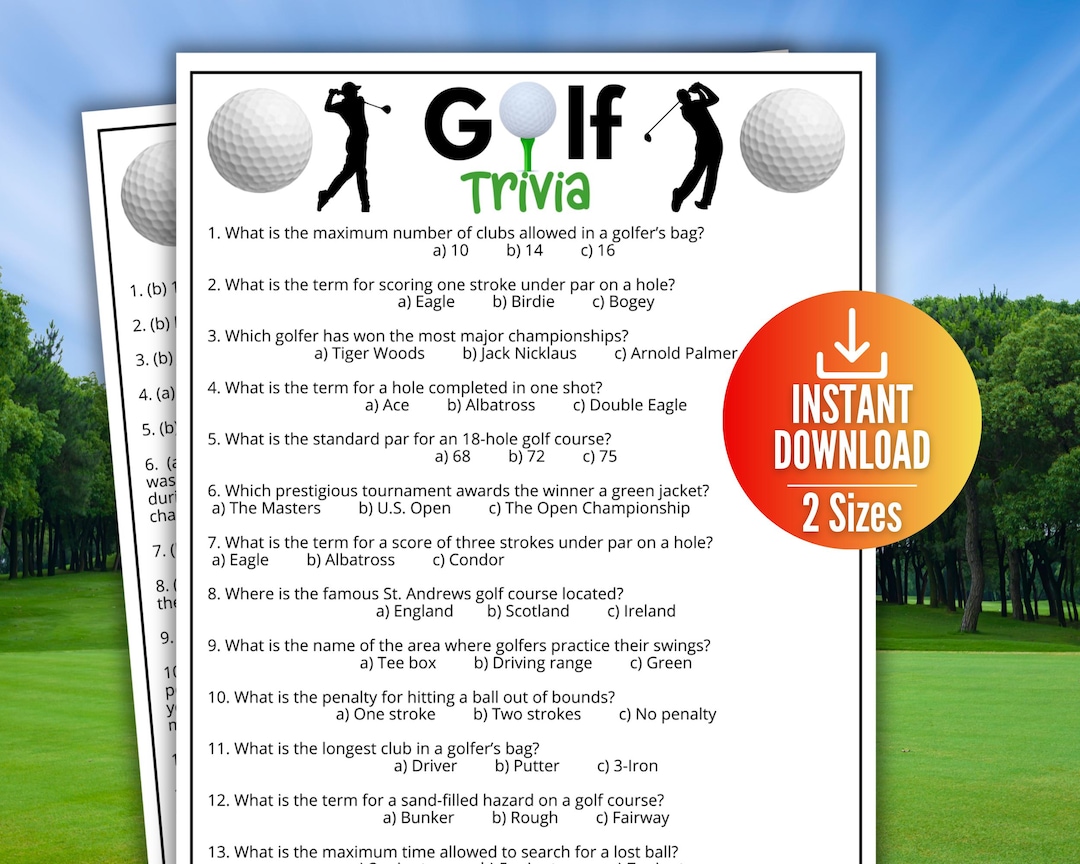 Golf Trivia Game, Sports Team Trivia, Summer & Fall Sports, Family Game ...