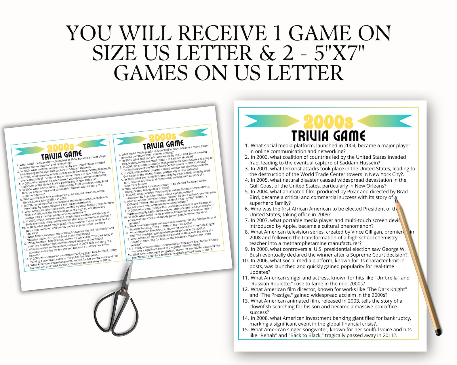 2000s Decade Trivia Game, Trivia Questions, 2000s Trivia Quiz, 2000s ...