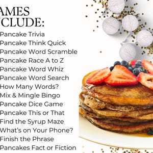 Pancake Party Games Bundle, Pancakes and Pajamas, Pancake Day Games ...