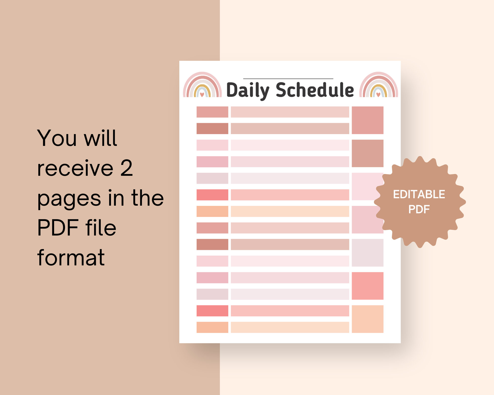 Daily Schedule Daily Routine Editable PDF D001 - Etsy Australia