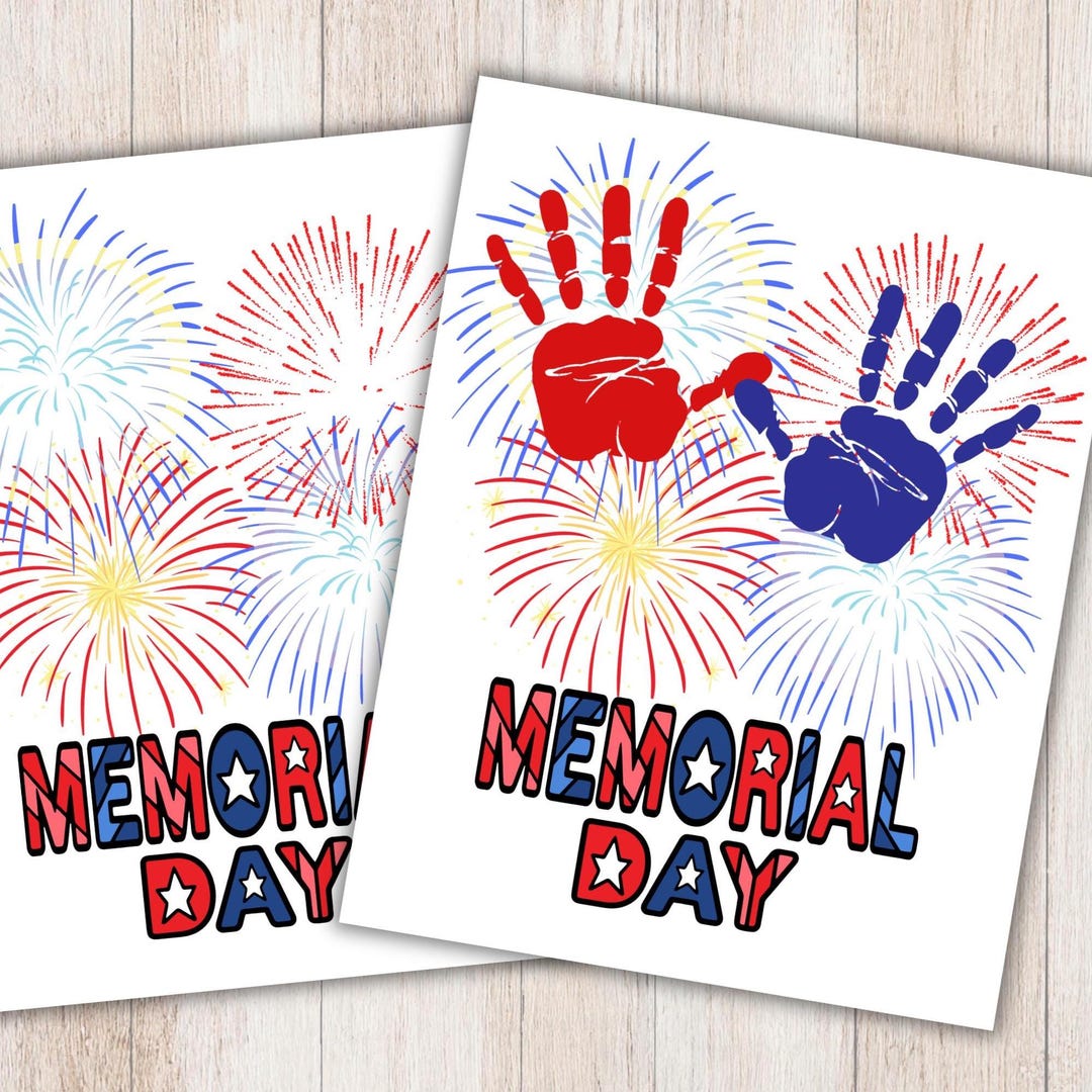 Memorial Day Handprint, Handprint Art, Patriotic Activity, Handprint ...