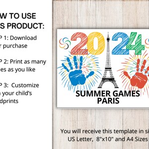 2024 Summer Games Handprint Art,international Gold Medal Games Keepsake ...