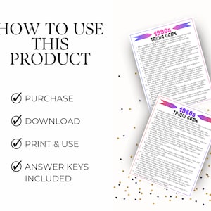 Decades Trivia Game Bundle, Trivia Questions 20s, 30s, 40s, 50s, 60s ...