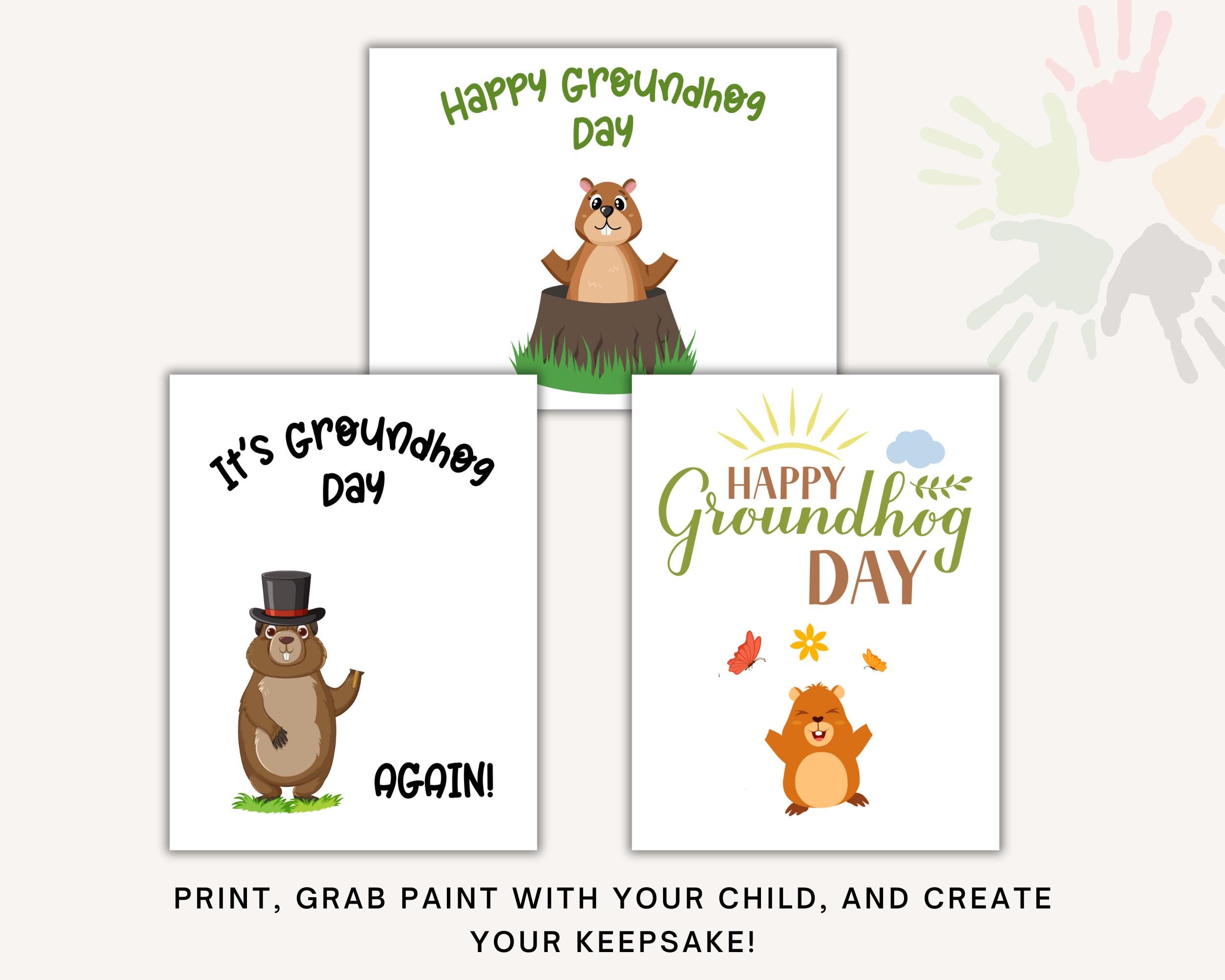 Groundhog Day Handprint Craft Bundle, Handprint Keepsake, Daycare ...