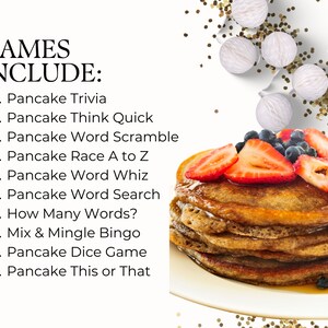 Pancake Party Games Bundle, Pancakes and Pajamas, Pancake Day Games ...