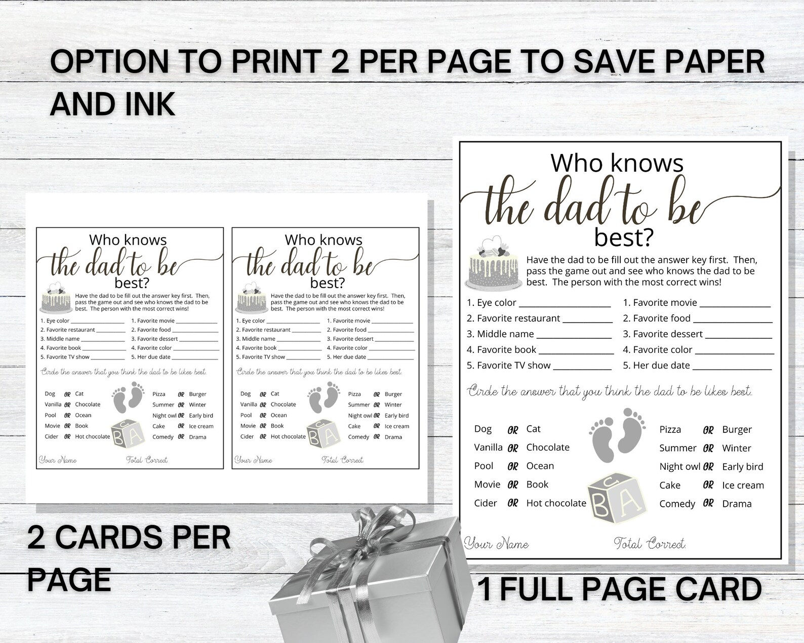 Who Knows the Dad to Be Best, Printable Baby Shower Game, Who Knows ...