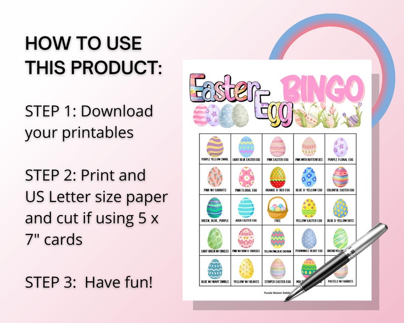 Easter Egg Bingo Game, Kids Easter Celebration, Christian Egg Hunt ...
