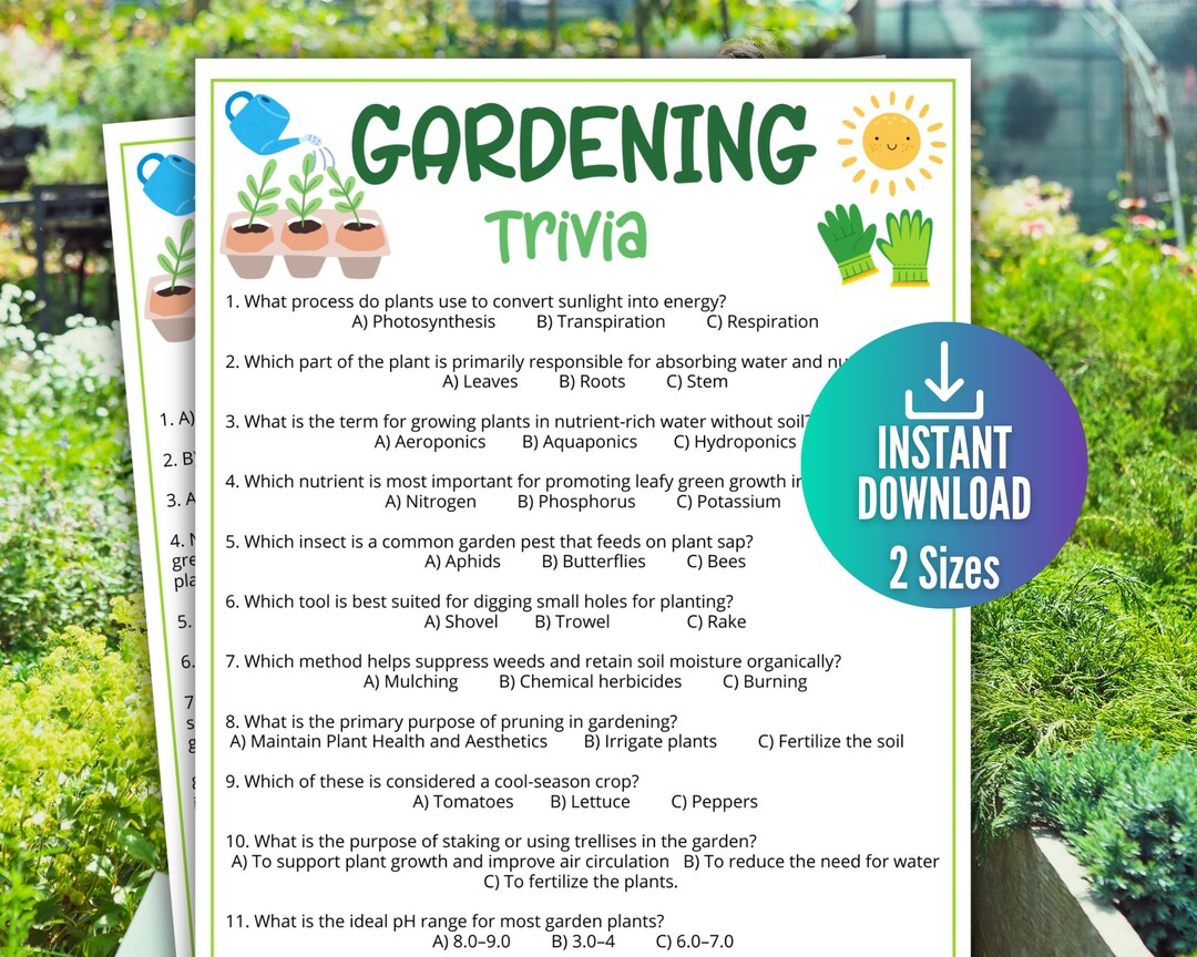 Gardening Trivia Game, Spring Season Quiz, Spring Time Game for Adults ...