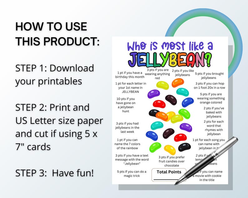 Who is Most Like a Jellybean Trivia Game,easter Party Game, Jelly Bean ...