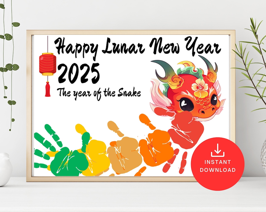 Lunar New Year Handprint Craft, Chinese New Year Handprint Art, Year of ...