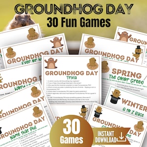 Groundhog Day Game Bundle, Groundhog Day Trivia, Groundhog Celebration ...