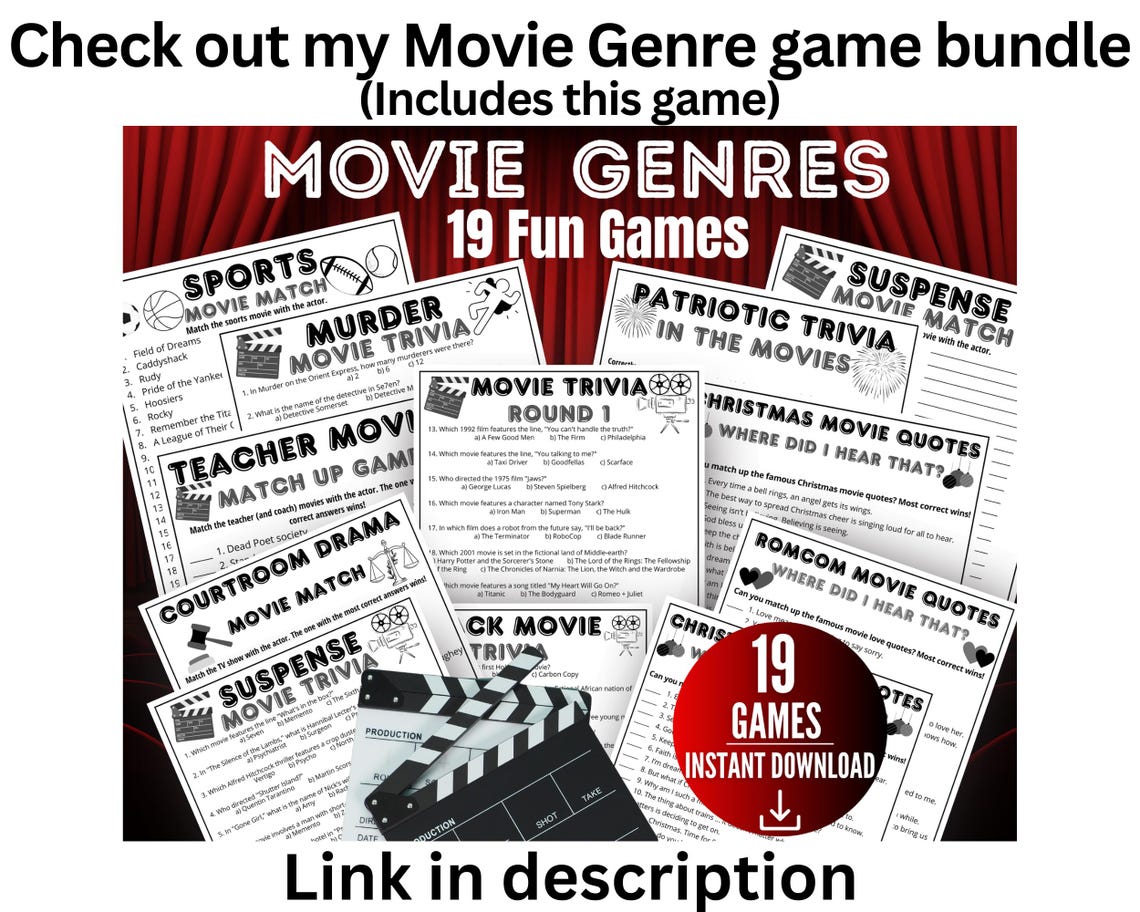 Famous Movie Quotes Trivia Game, Name That Movie, Silver Screen Quiz ...