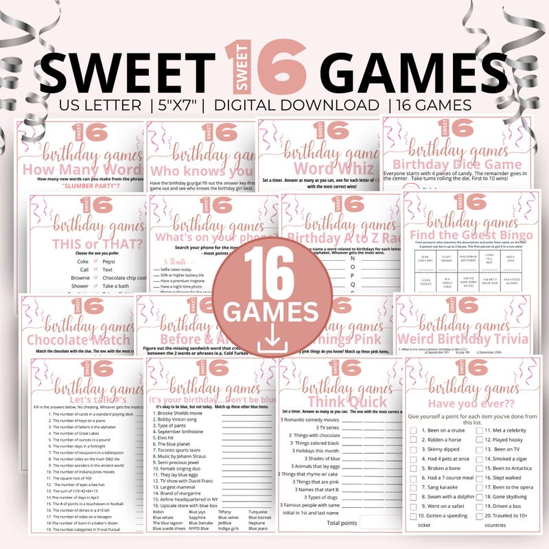 Sweet 16 Party Bundles - Etsy