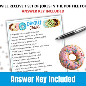 Donut Jokes for Kids,printable Ice Cream Party Jokes, Doughnut Bar ...