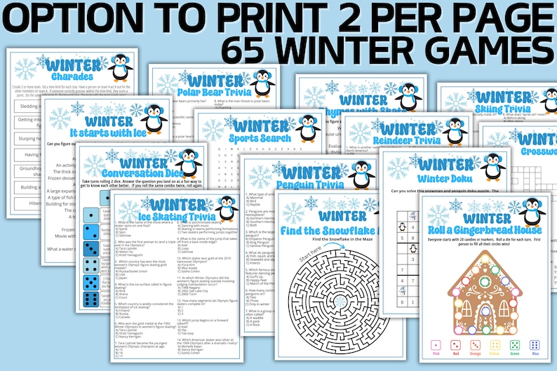 Winter Trivia Game Bundle, 65 Winter Solstice Holiday Games,winter ...