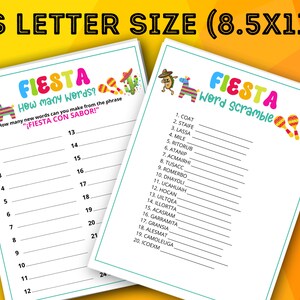 Fiesta Trivia Game Bundle, 10 Mexican Taco Fiesta Games, Quinceañera ...