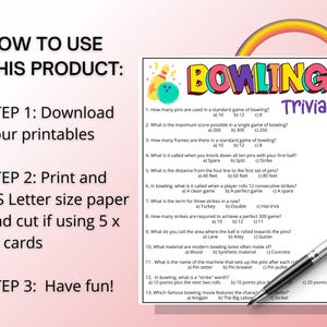 Bowling Trivia Game, Sports Team Trivia, Office Party Activity, Bowling ...