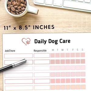 Dog Chore Chart, Chore Chart for Kids, Pet Responsibility Chart, Kid ...