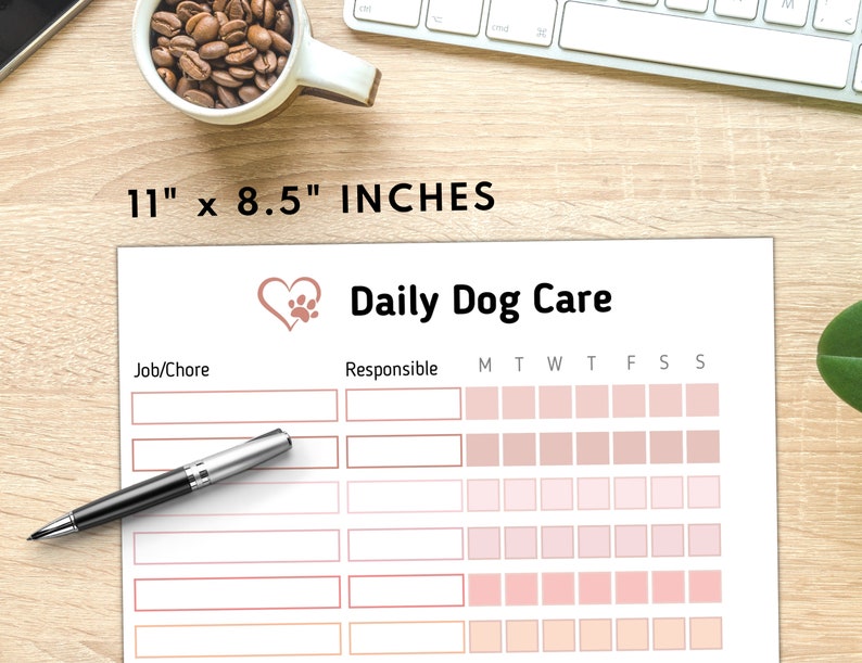 Dog Chore Chart, Chore Chart for Kids, Pet Responsibility Chart, Kid ...