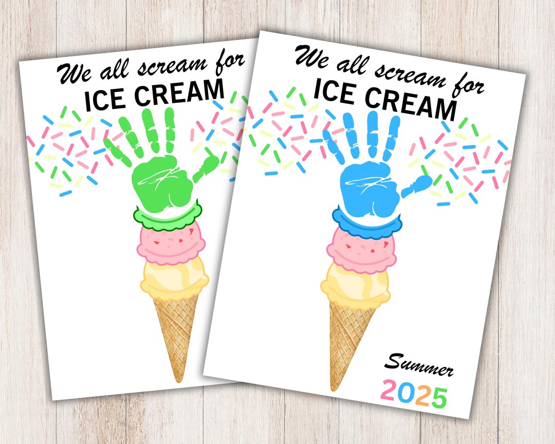 Ice Cream Handprint Craft for Kids, Summer Craft, Handprint Art ...