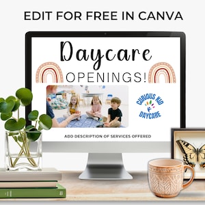 Editable Daycare Marketing Flyer, Daycare Services Tear off Flyer ...