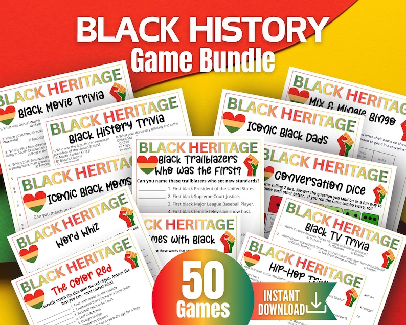 Black History Game Bundle, Black Heritage Month Games, African American ...
