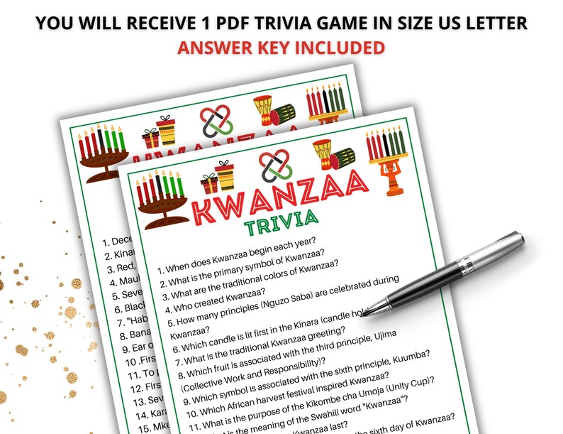 Kwanzaa Trivia Game, Kwanzaa Celebration Games, African American ...