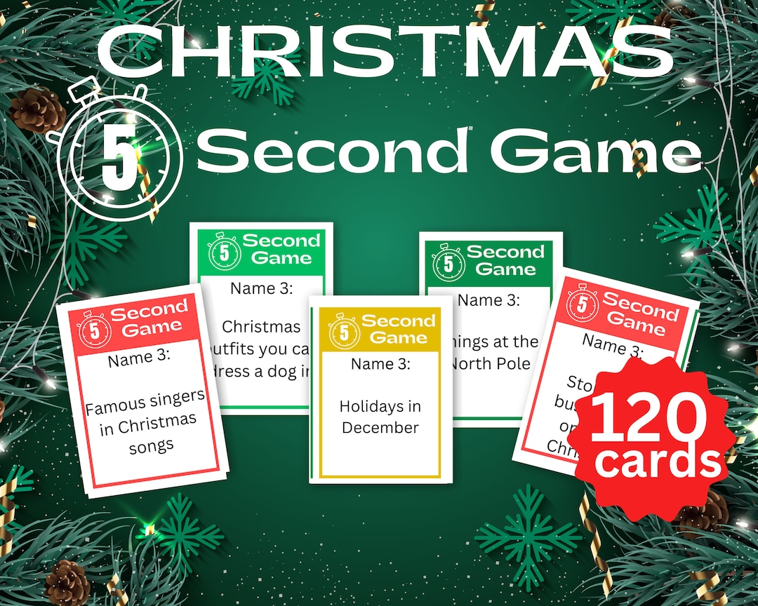Christmas 5 Second Game, Christmas Activity for Kids and Adults ...