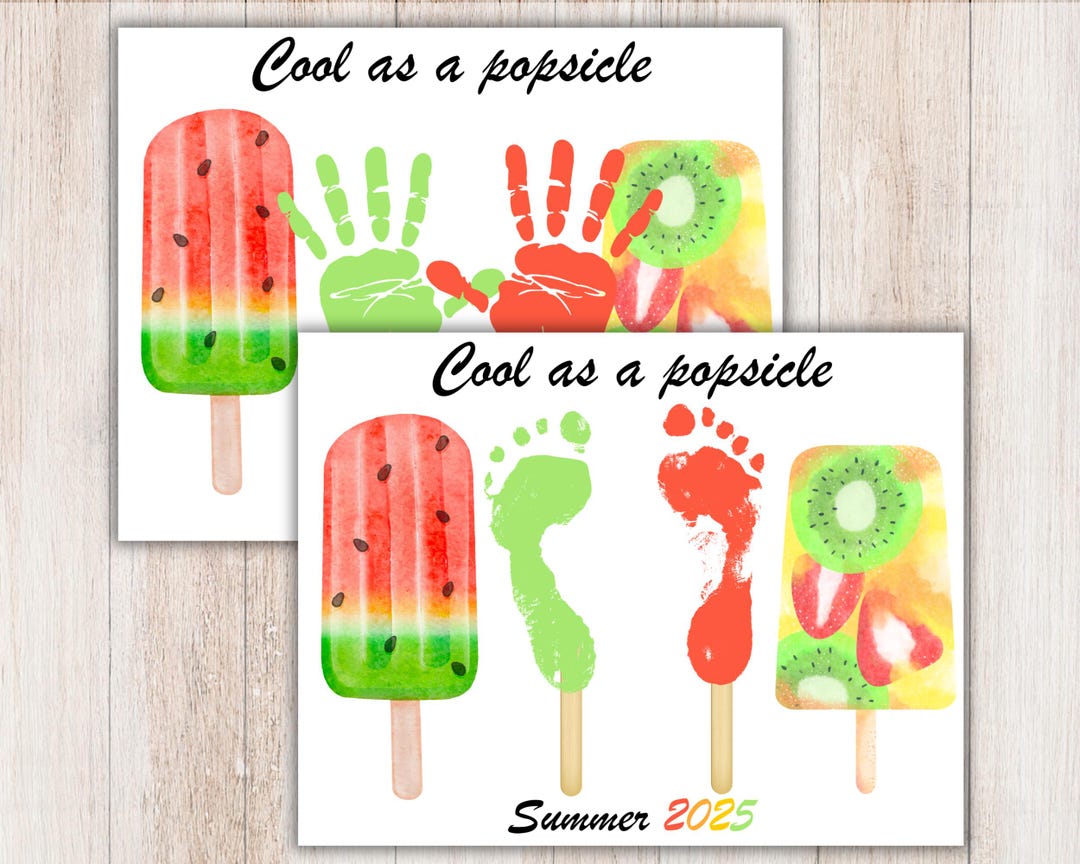 Popsicle Handprint Craft for Kids, Summer Craft, Handprint Art ...