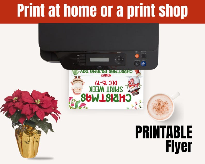 Customizable Holiday School Spirit Week Flyer, Christmas Newsletter ...